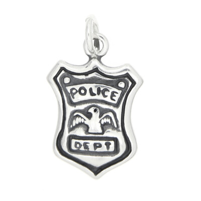 Sterling Silver Police Officer Police Department Badge Charm | eBay
