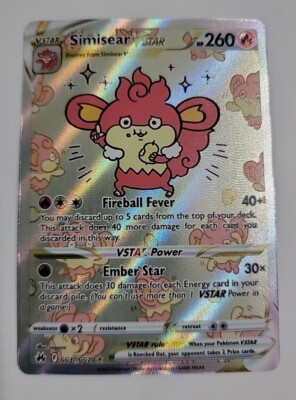 Pokémon Crown Zenith Simisear V star Holo Full Art | eBay