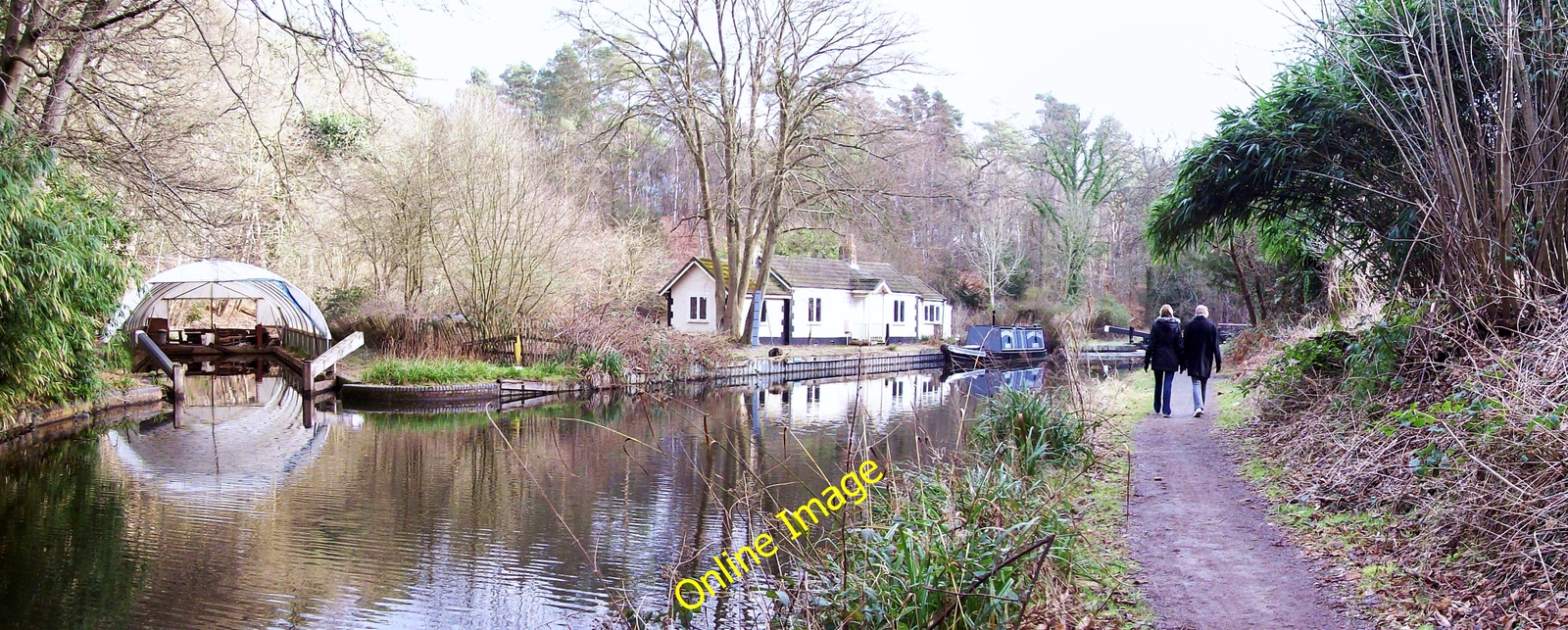 Photo 12x8 Basingstoke Canal lock No 28 Pirbright Camp A wide view of ...
