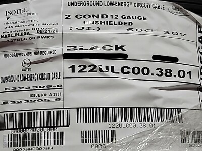 Isotec 122ULC00 12/2C Low Volt Outdoor Direct Burial Lighting Cable ...