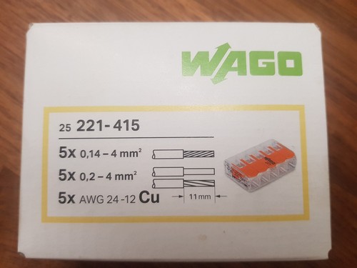 5 Way Wago 2 boxes 32A lever connector terminal reusable saving fast ...