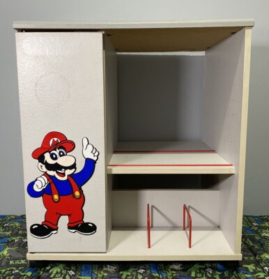 Vintage Nintendo Storage Cabinet Super Mario Rolling Video Game Cart ...