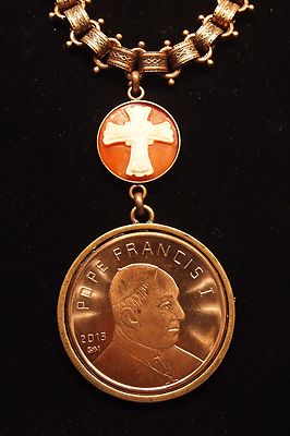 Pope Francis and Vatican City Copper Necklace with Cross Cameo | eBay