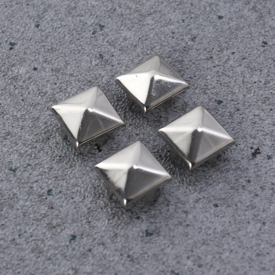 400 pcs Square Rivet Metal Studs: 10mm Metal Spikes Silver for DIY Punk ...