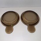 Set of 2 PYREX Grab IT Glass Replacement P-150-C Lids Brown Amber ...