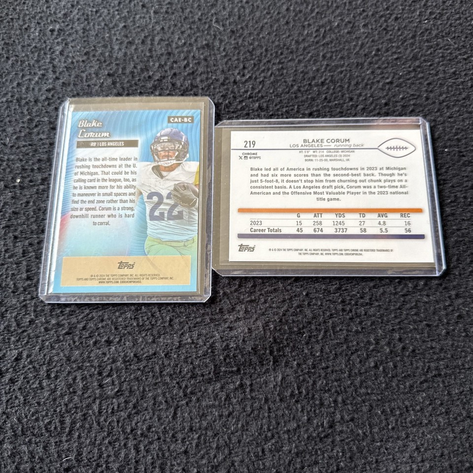 2024 Topps Chrome Blake Corum Rookie Pink Refractor All-Etch/Base Cards ...