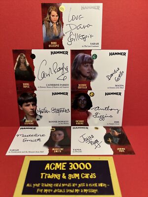 HAMMER Horror Series1 - 7 RARE White Version Autograph Card Set 7/9 NOT ...