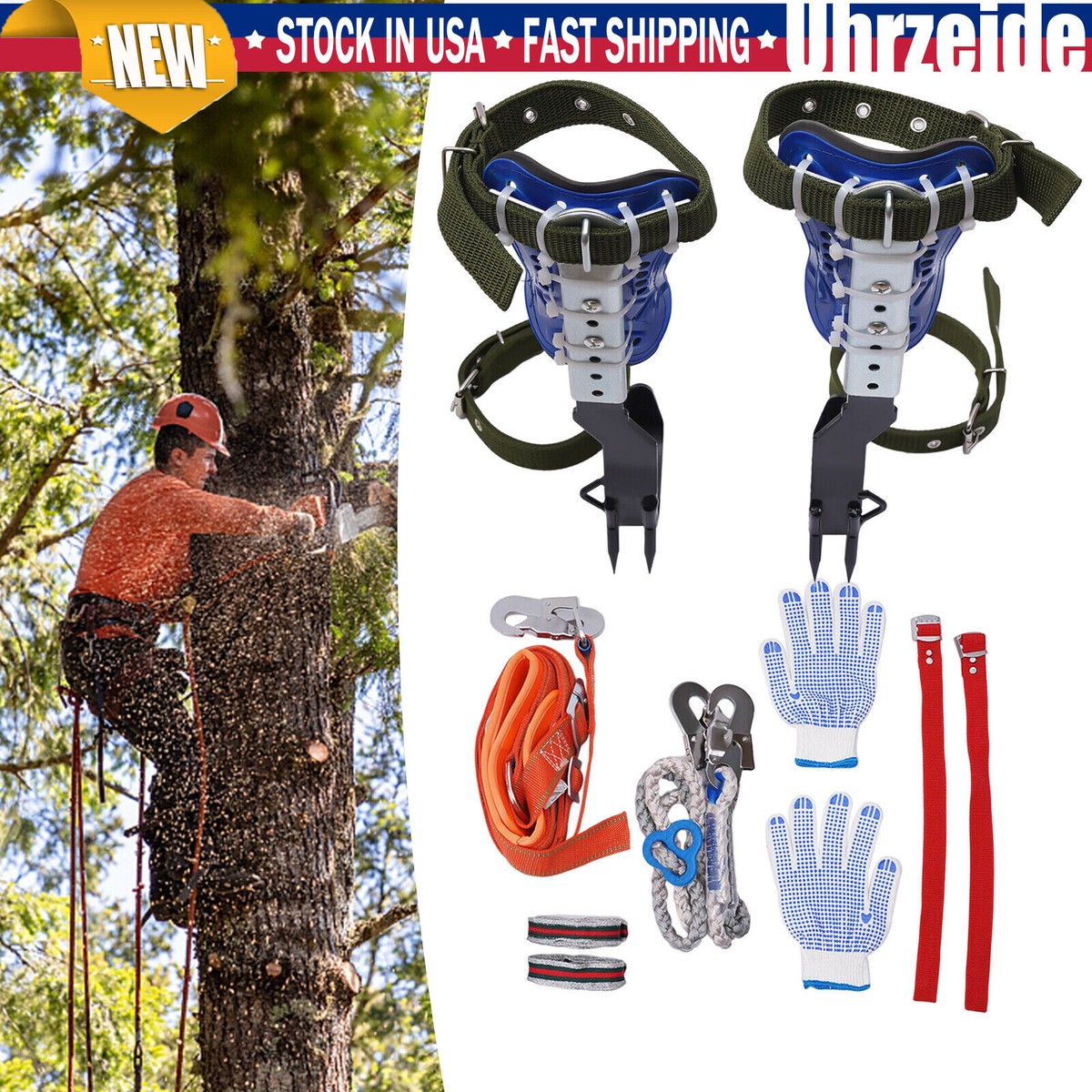 Tree Climbing Spikes Tree Climbing For Beginners SUPVOX Climbing Tree Gear 5 Paws Tree Climbing ...