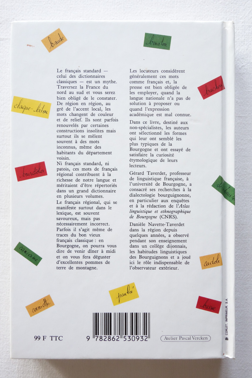 Dictionnaire du français régional de Bourgogne - Gérard Taverdet 1991 ...