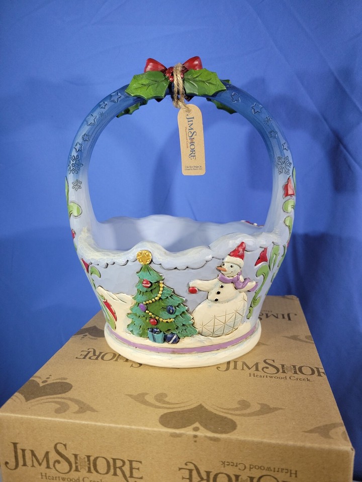 Jim Shore "Merry Season Of Surprises" Christmas Basket #6011886 NIB | eBay