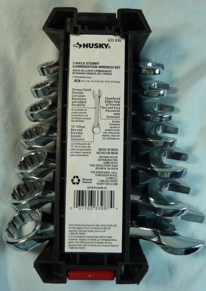 NEW-Husky 7-Piece Stubby Combination Wrench Set #623 836-SAE | eBay