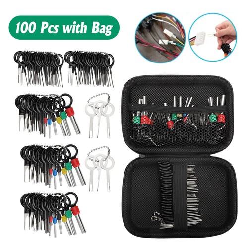 100Pc Auto Pin Ejector Wire Kit Extractor Terminal Removal Connector ...