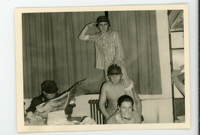 Military guys goofing around in barracks Vintage snapshot photo | eBay