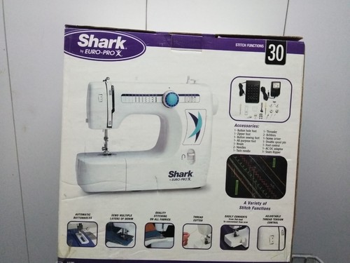 N.O.S 2006 Shark By Euro Pro X Sewing Machine Model# 412N, 30 stitch ...