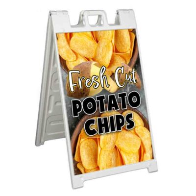 FRESH CUT POTATO CHIPS Signicade 24x36 Aframe Sidewalk Sign Banner ...
