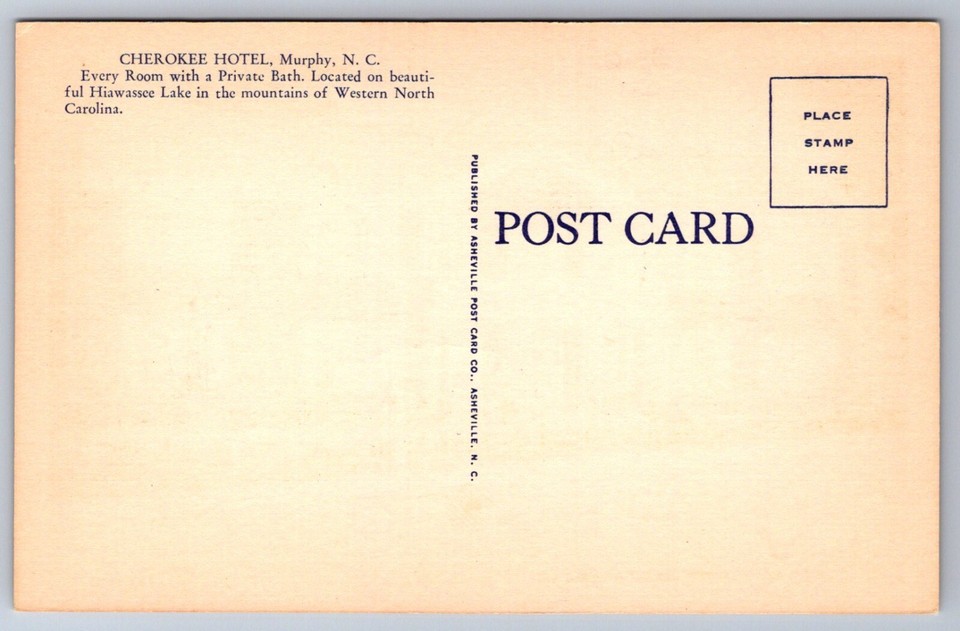 Postcard Murphy NC Cherokee Hotel | eBay