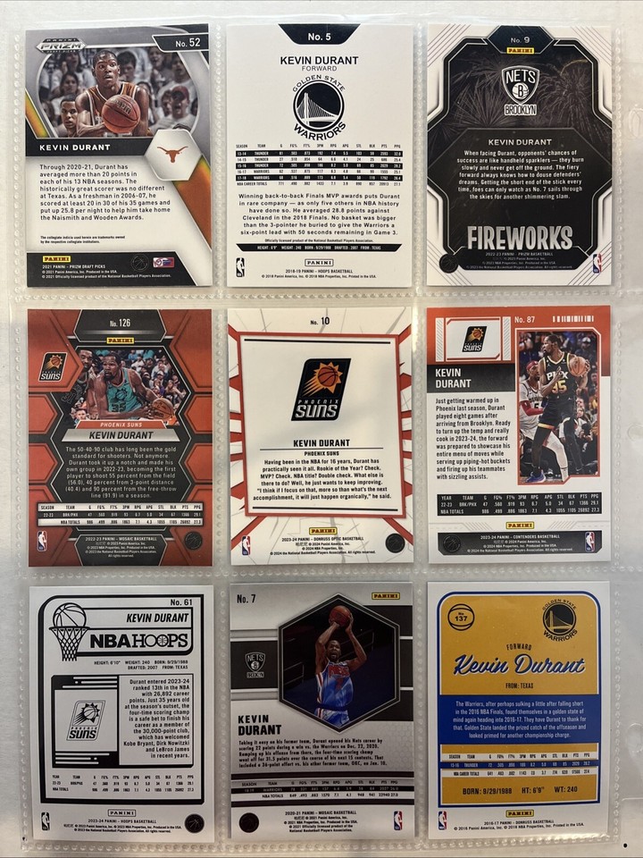 Kevin Durant 9 Card Lot | eBay