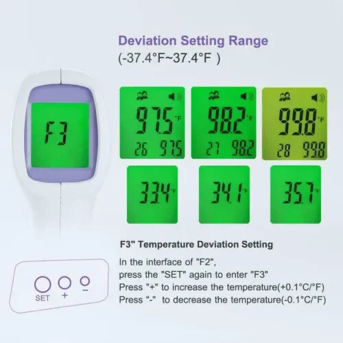 Large LCD Digital Infrared Thermometer Non-contact Forehead Baby ...