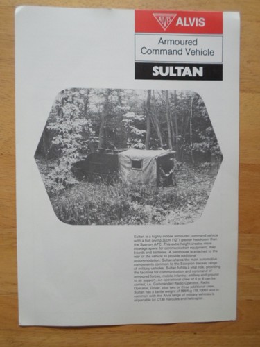 ALVIS SULTAN Armoured Command Vehicle 1982 Military Sales brochure | eBay