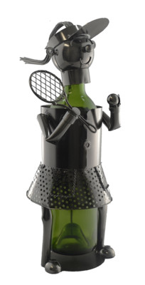 Lady Tennis Player with Racket Metal Wine bottle Holder | eBay