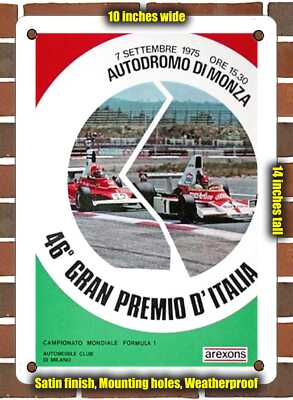 Metal Sign - 1975 Monza Circuit 46th Italian Grand Prix World ...