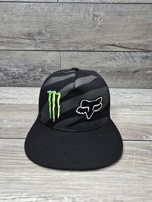 Monster Drink Fox Racing Cap Trucker Hat Adult Snapback Black ...