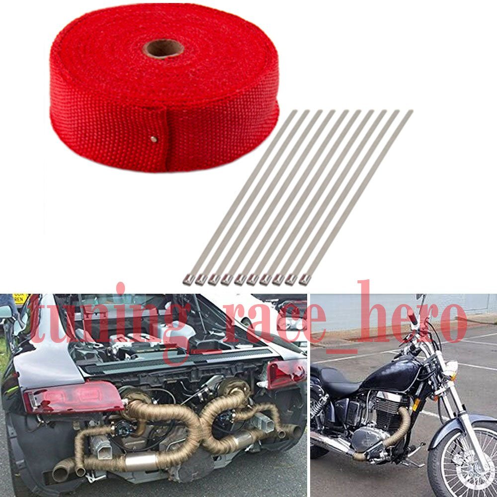 Red Exhaust Wrap Motorcycle Stainless Steel Collars For Exhaust Wrap