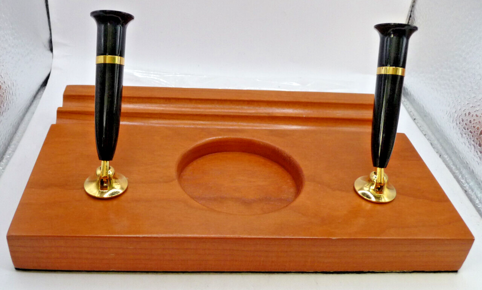 Sheaffer Vintage Wooden Double Fountain Pen Desk Set--new old stock ...