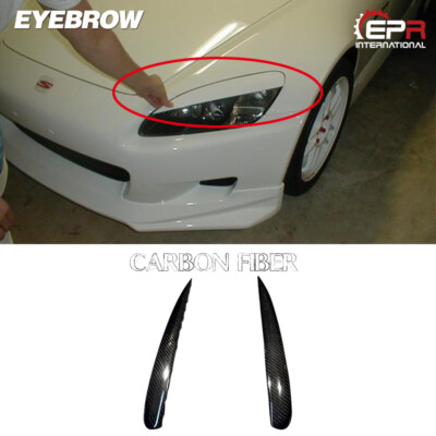 For Honda S2000 Carbon Fiber Front Lamps Headlight Eyelid Eyebrow Cover ...