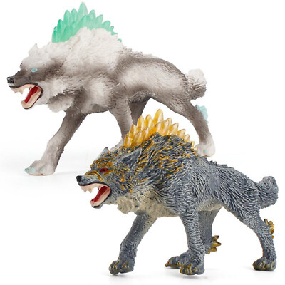 Plastic Wolf Figurine Wild Wolf Sculpture Models Office Decoration Gift ...
