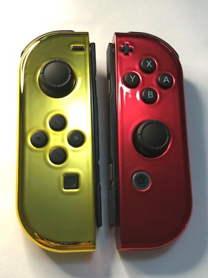 Custom Chrome Gold & Red Nintendo Switch Joy Con Joy-Con JoyCon SET ...
