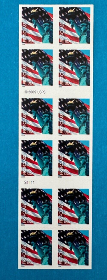 US Stamps, Scott #3973 Flag & Statue of Liberty 2005 39c bklt pane of ...