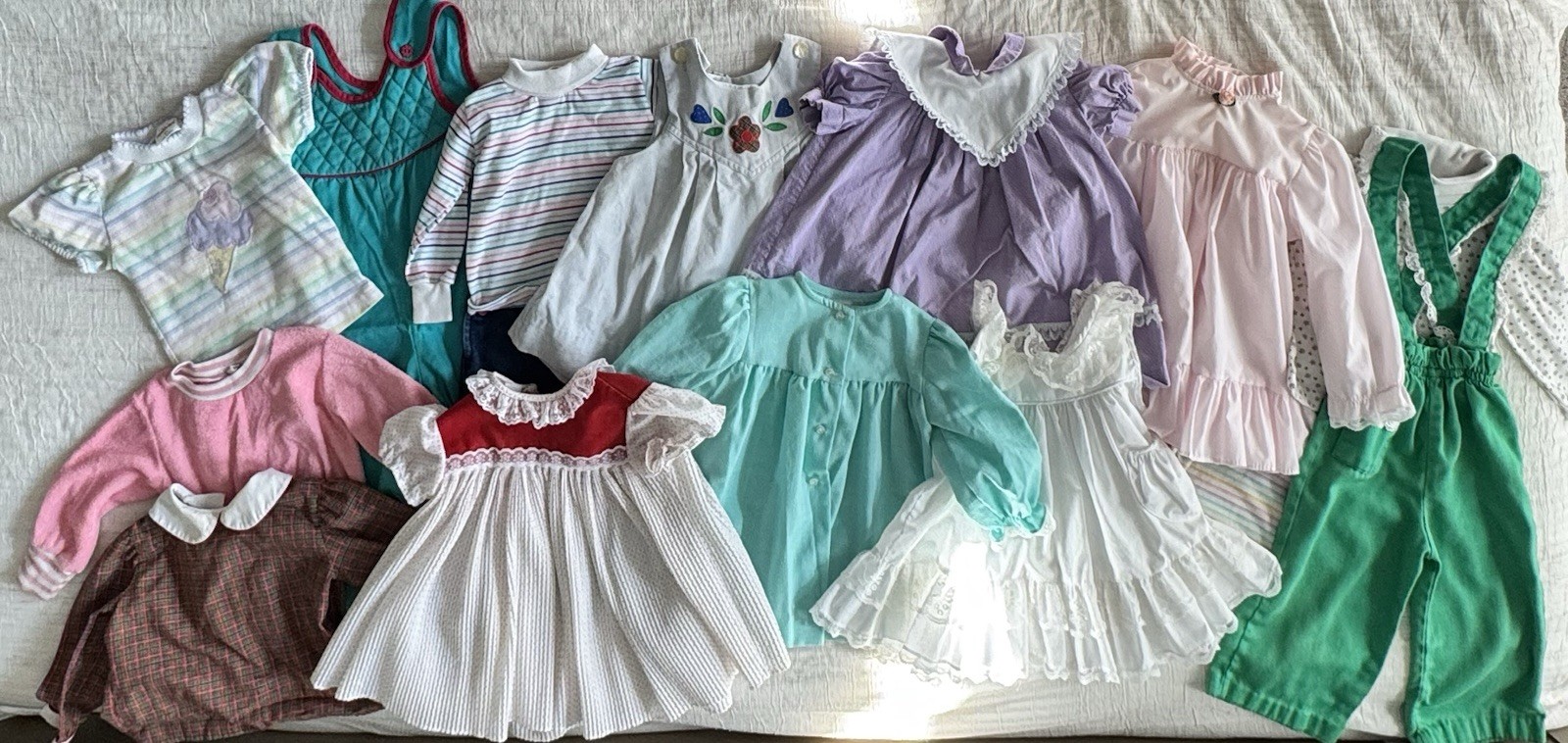 Vtg Girls Clothes Lot 14 Pieces 80s 90s Toddler Baby … - Gem