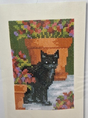 Vervaco Counted Cross stitch Kit Greeting Cards "Cats between Flowers ...