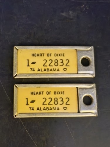 1974 Matching Set Alabama Tag DAV License Plate Keychain Fob | eBay