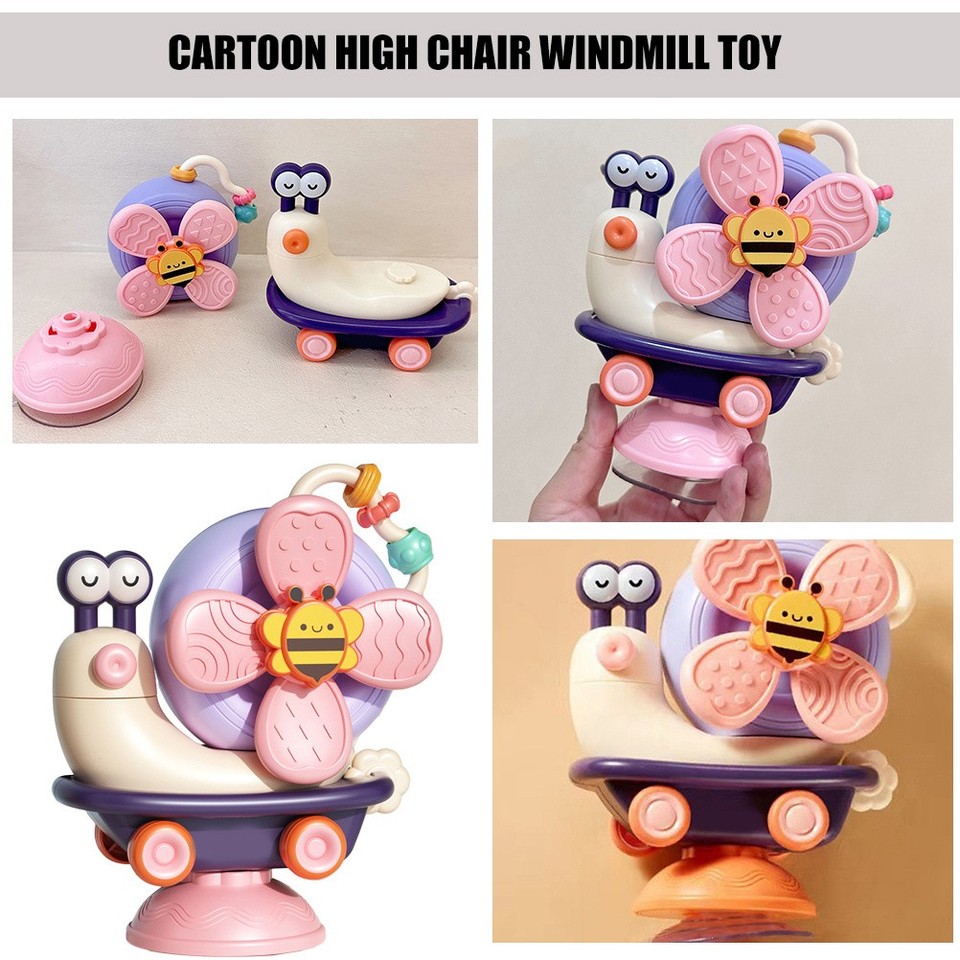 Infant Suction Cup Windmill Toy Pull String Baby Montessori Sensory ...