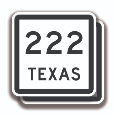 TEXAS HIGHWAY 222 DECALS 2 Stickers State Road Sign Marker Bogo Car ...