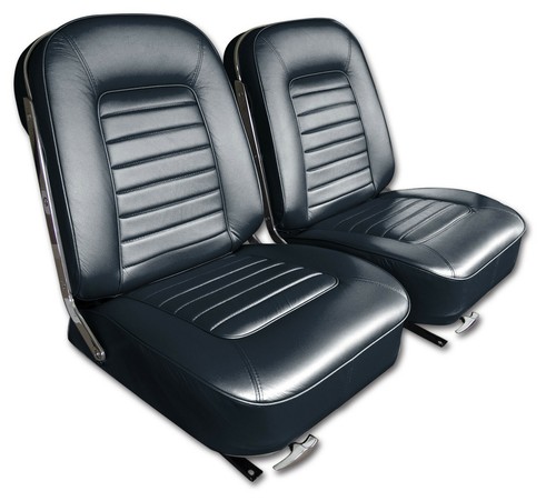 1966 Corvette C2 Dark Blue Premium Leather Set Covers - Car Set ...