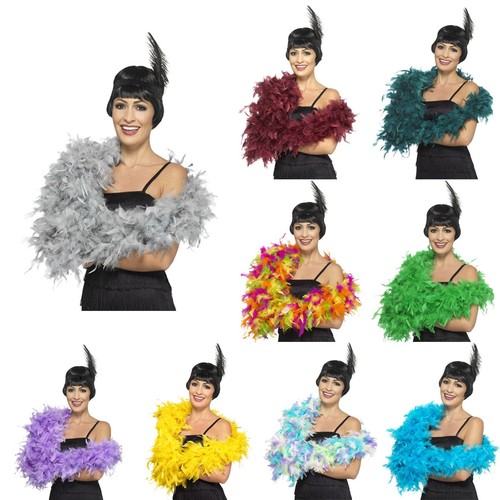 180cm Deluxe Feather Boa 20s Gatsby Flapper Burlesque Fancy Dress Hen ...