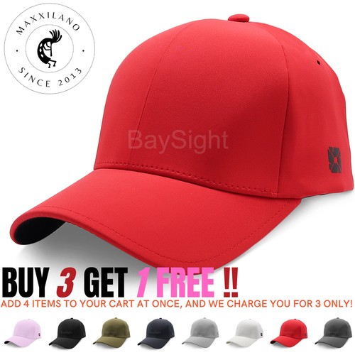 Fitted Baseball Cap Plain Blank Ball Hat Solid Color Men Women Golf ...