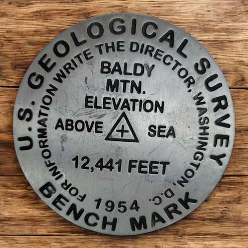 U.S. Geological Benchmark Survey Marker Baldy Mountain Elevation Disk ...