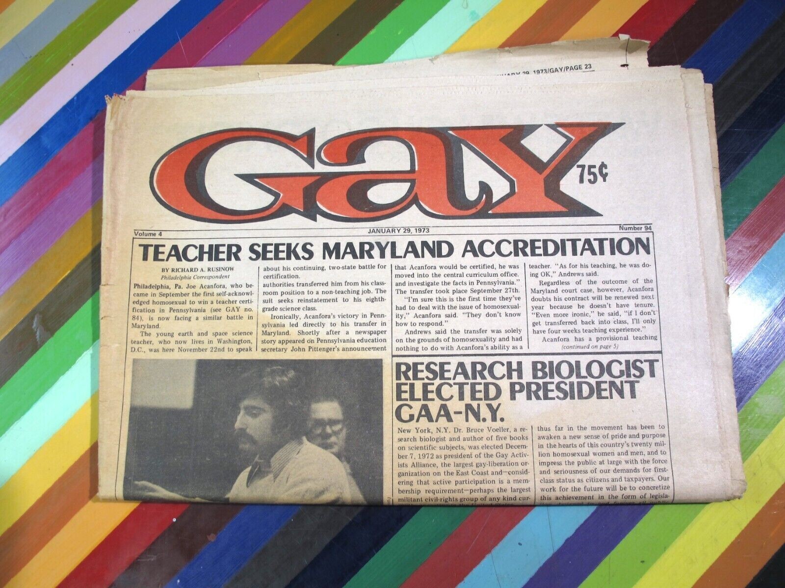 vtg Gay regional newspaper - Gay Vol 4 #94 1973 | eBay