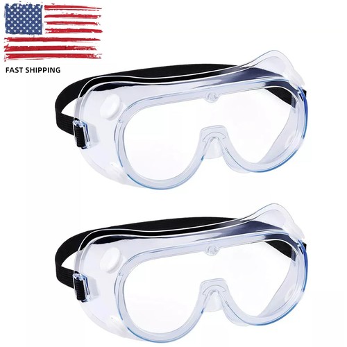 2 Pack Safety Goggles Over Glasses Lab Work Eye Protective Eyewear ...