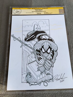Spider-Man Original Art Sketch Painting & Signed Randy Emberlin CGC | eBay