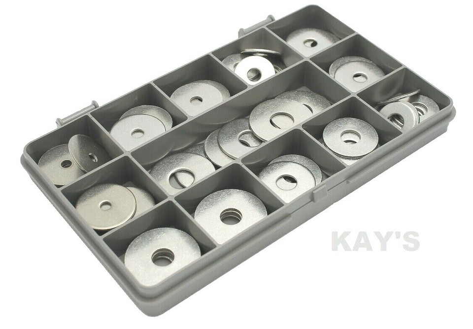 PENNY REPAIR WASHERS M4 M5 M6 M8 M10 A2 STAINLESS STEEL ASSORTED 75 ...