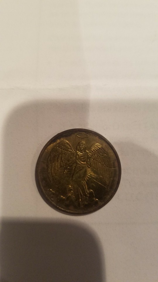 VINTAGE RELIGIOUS GOLD ANGEL COIN DOUBLE SIDED METAL VERY NICE | eBay