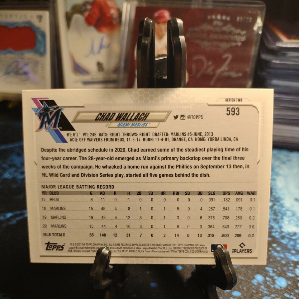 Chad Wallace 2021 Topps Series 2 Walmart Blue Parallel Miami Marlins | eBay