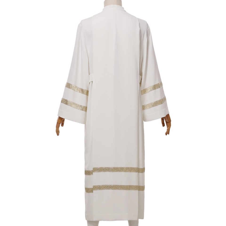 Christian Catholic Priest Pleated Alb Clergy Ivory White Robe Pastor ...
