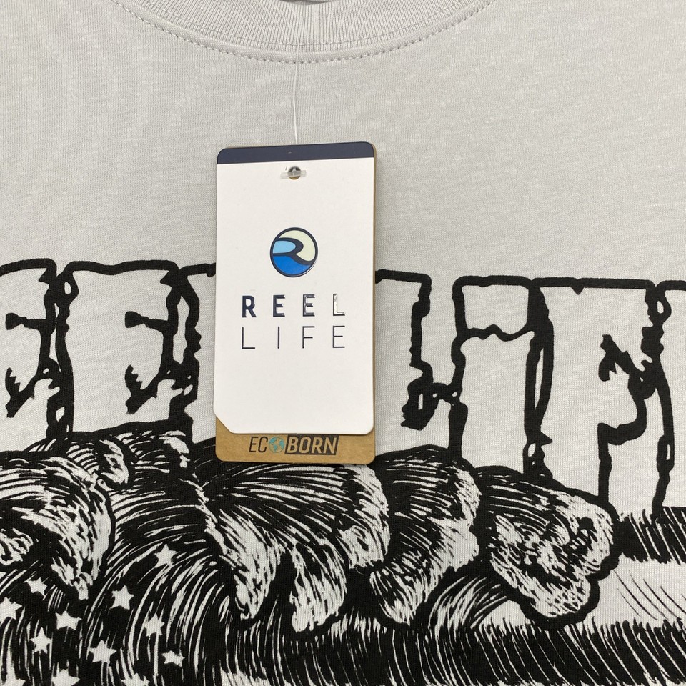 Reel Life Men’s XXL Essential Graphic Tee Color Glacier Gray | eBay