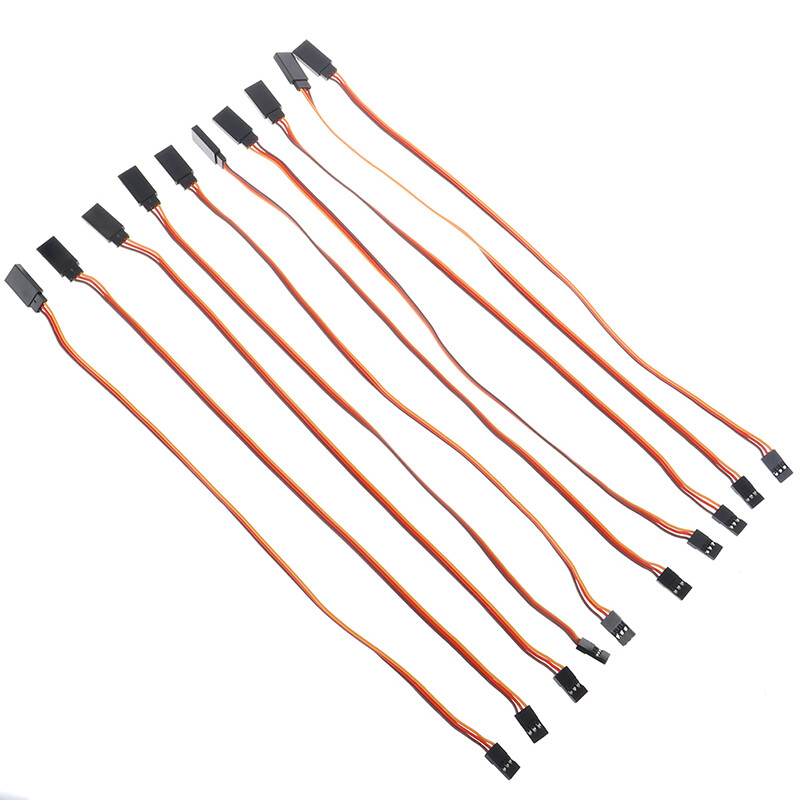 10Pcs 30cm Servo Extension Lead Wire Cable For RC Futaba JR Male to ...